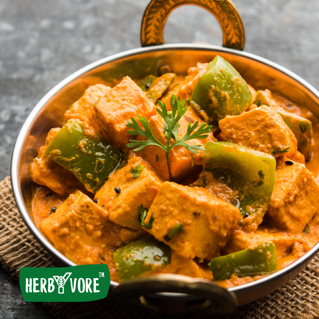 Vegan Paneer Curry Recipe with HerbYvore Plant Protein Block ...